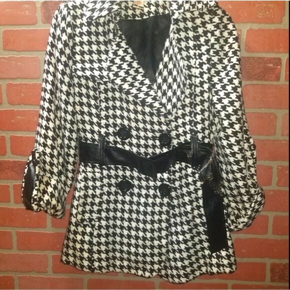 French Ki | Jackets & Coats | Womensfrench Kiss Houndstoothbelted Pea ...